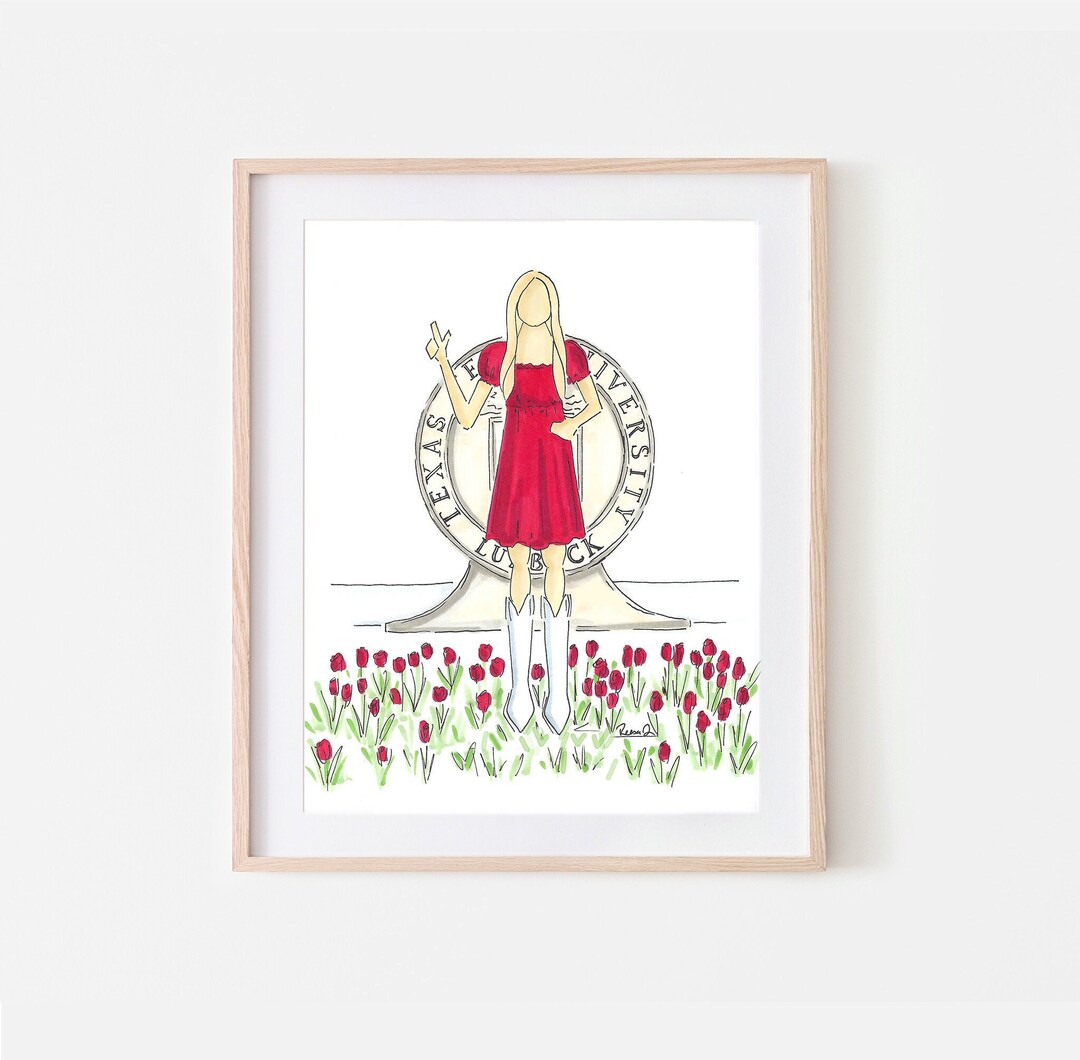 Texas Tech Graduation Gift for Her Custom Graduation Art Texas Tech ...