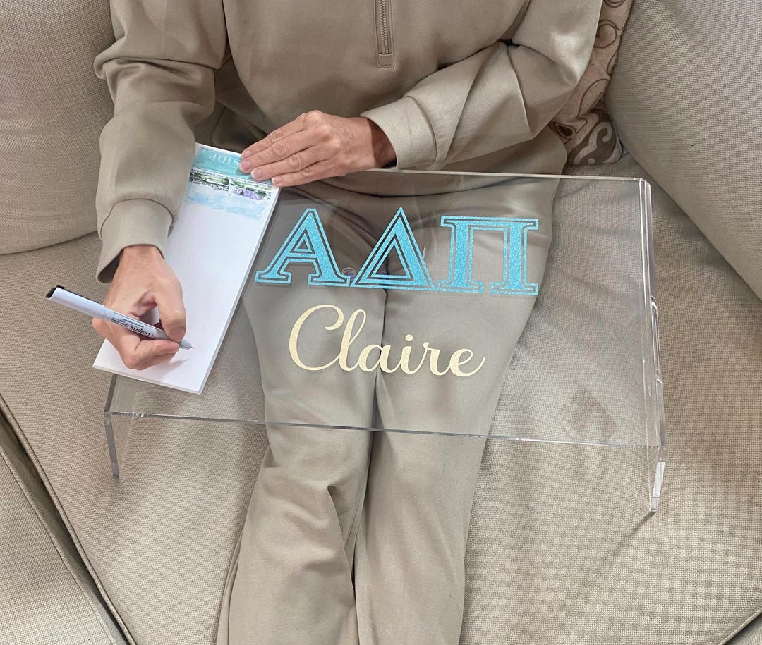 Personalized Sorority Lap Tray: Glitter Vinyl Dorm Study Desk - Etsy
