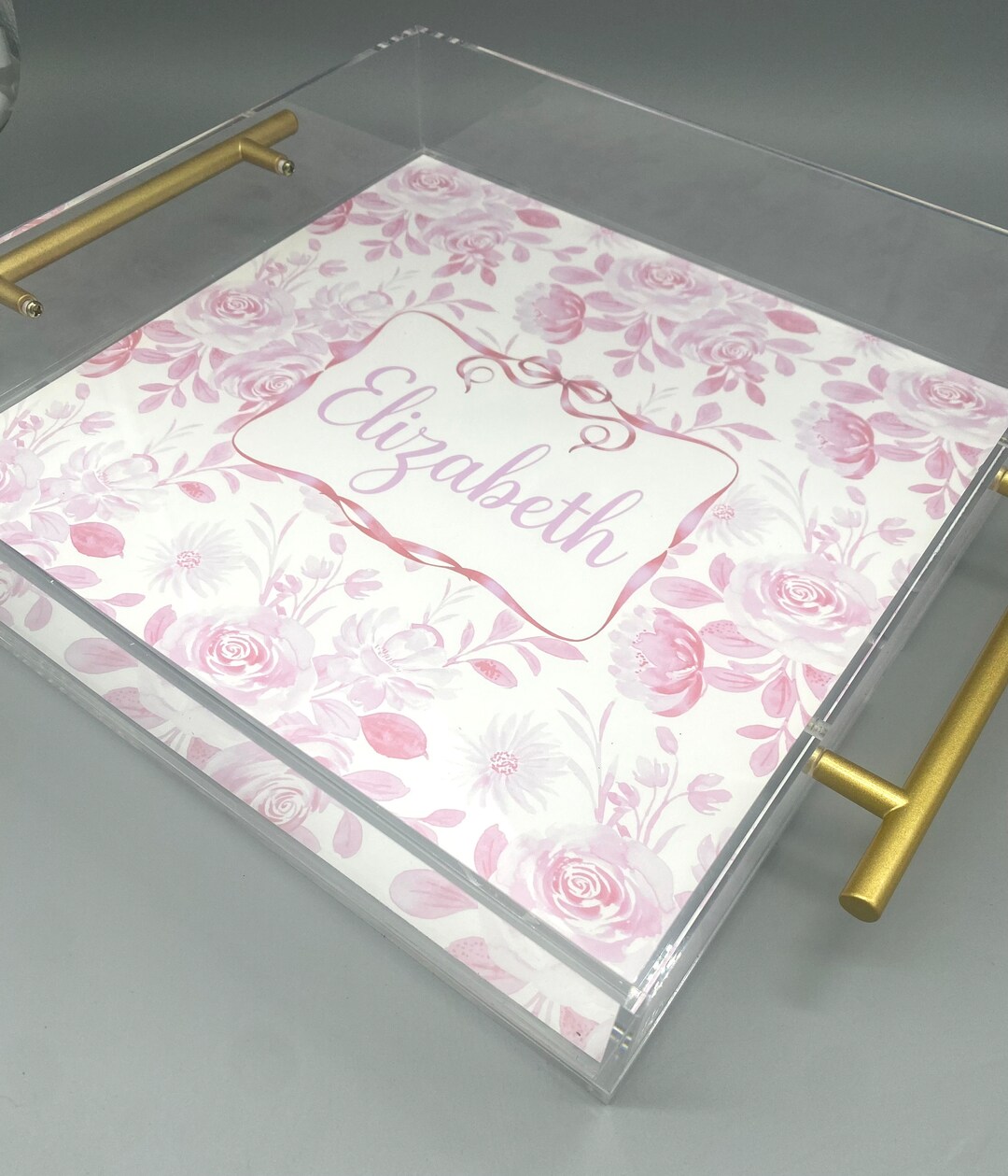 Grandmillenial Style Personalized Acrylic Tray With Loveshack Fancy ...