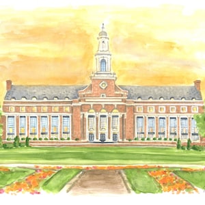 Oklahoma State Library Print OSU Art Graduation Gift Oklahoma State ...