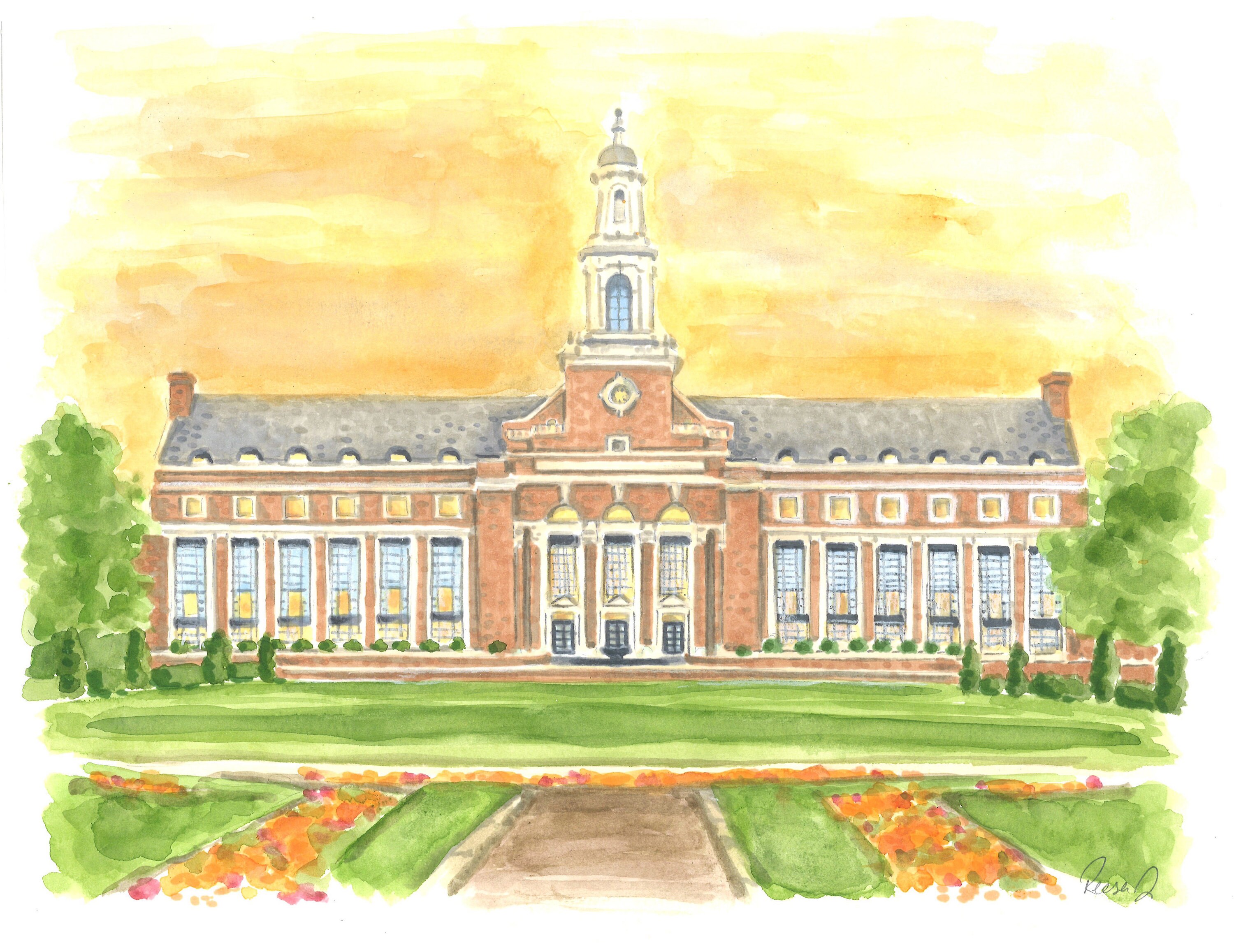 Oklahoma State Library Print OSU Art Graduation Gift Oklahoma State ...