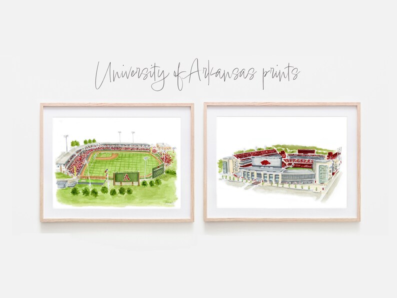 Reynolds Razorback Stadium Art Arkansas Graduation Gift UARK - Etsy