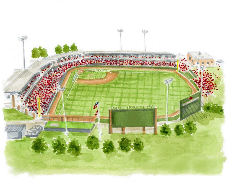 Baum Walker Stadium Art Arkansas Graduation Gift UARK Gift Dorm Decor ...