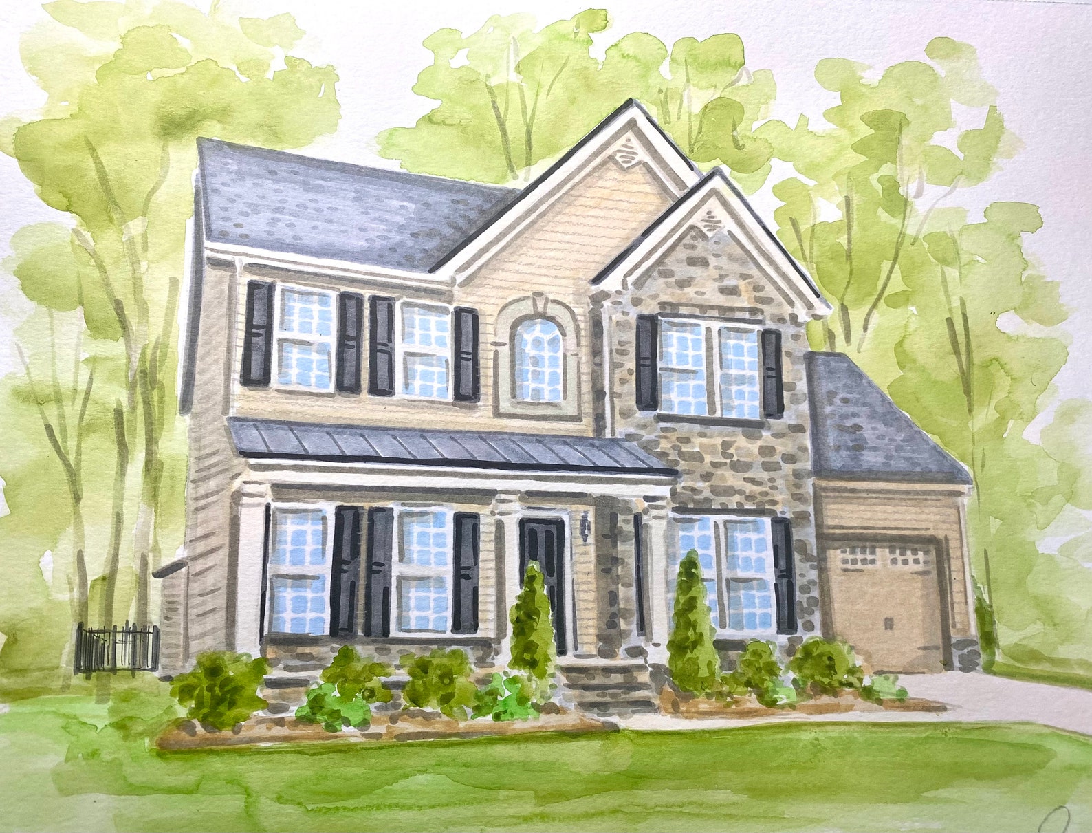 Hand Painted House Watercolor Original House Painting Custom - Etsy