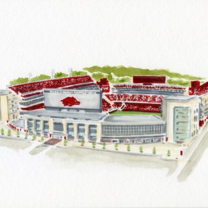 Reynolds Razorback Stadium Art Arkansas Graduation Gift UARK Gift ...