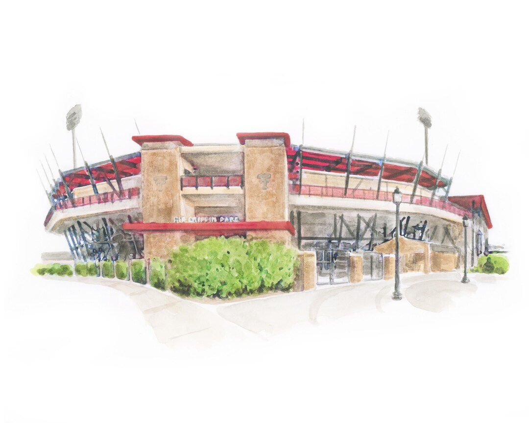 Dan Law Field Art Texas Tech Graduation Gift Tech Gift Dorm Decor Texas ...
