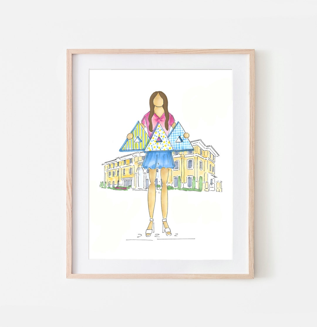 Delta Delta Delta impression fille sororité cadeau grec maison sororité ...