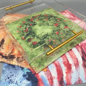 Personalized Acrylic Tray With Interchangeable Art for Wedding - Etsy