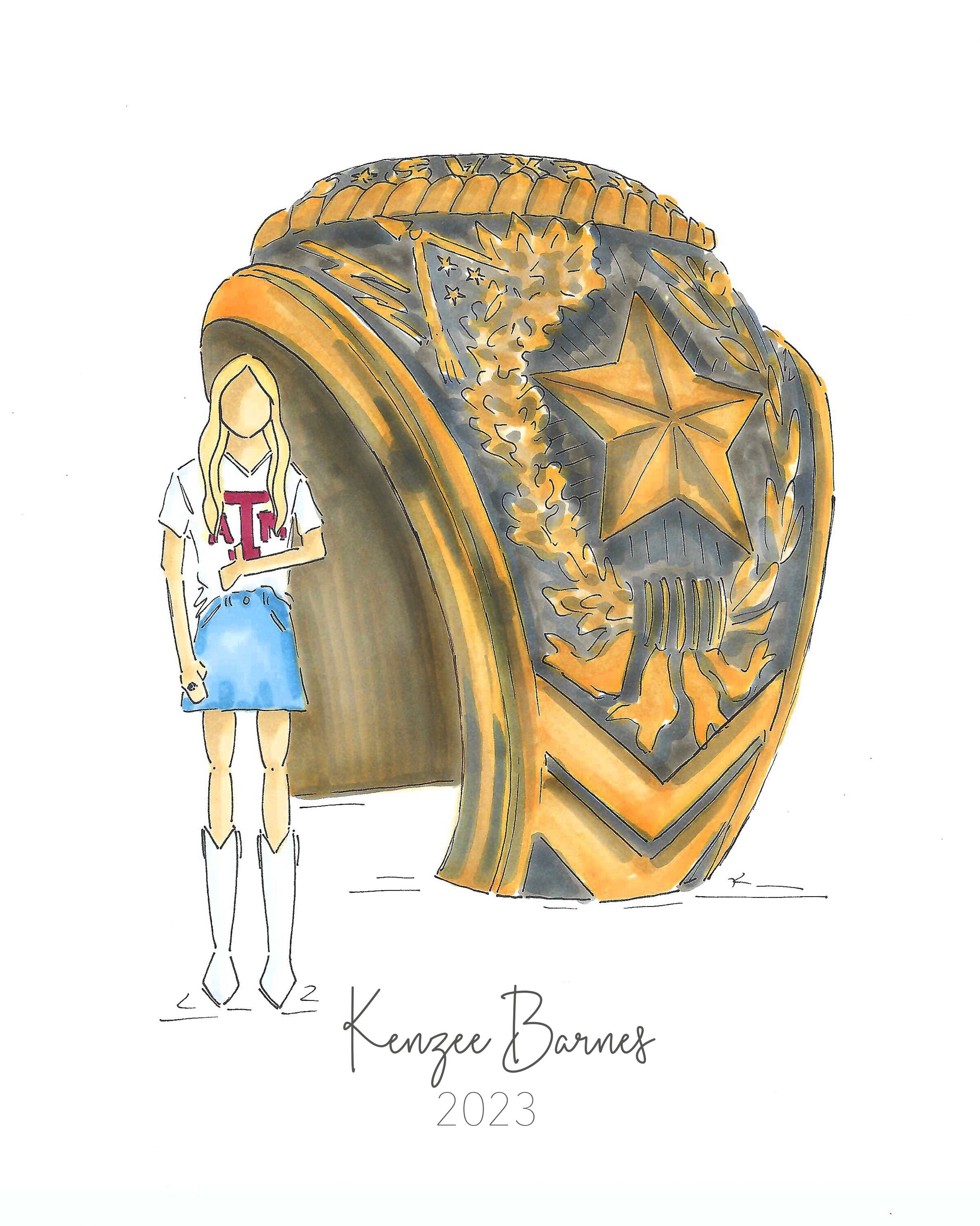 Custom Texas A&M Graduation Gift Aggie Ring Custom Graduation Art Grad ...
