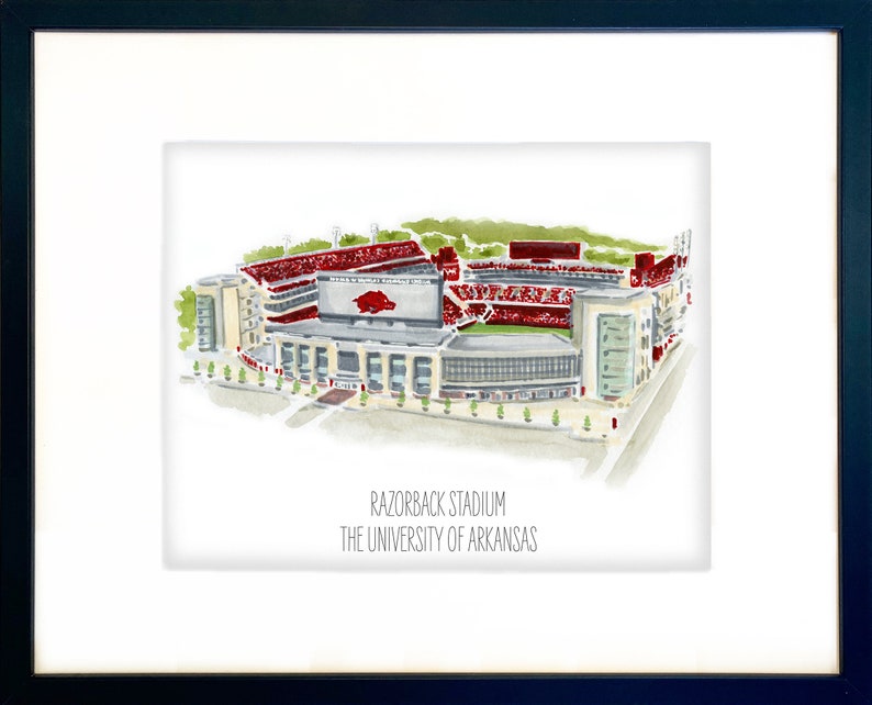 Reynolds Razorback Stadium Art Arkansas Graduation Gift UARK - Etsy