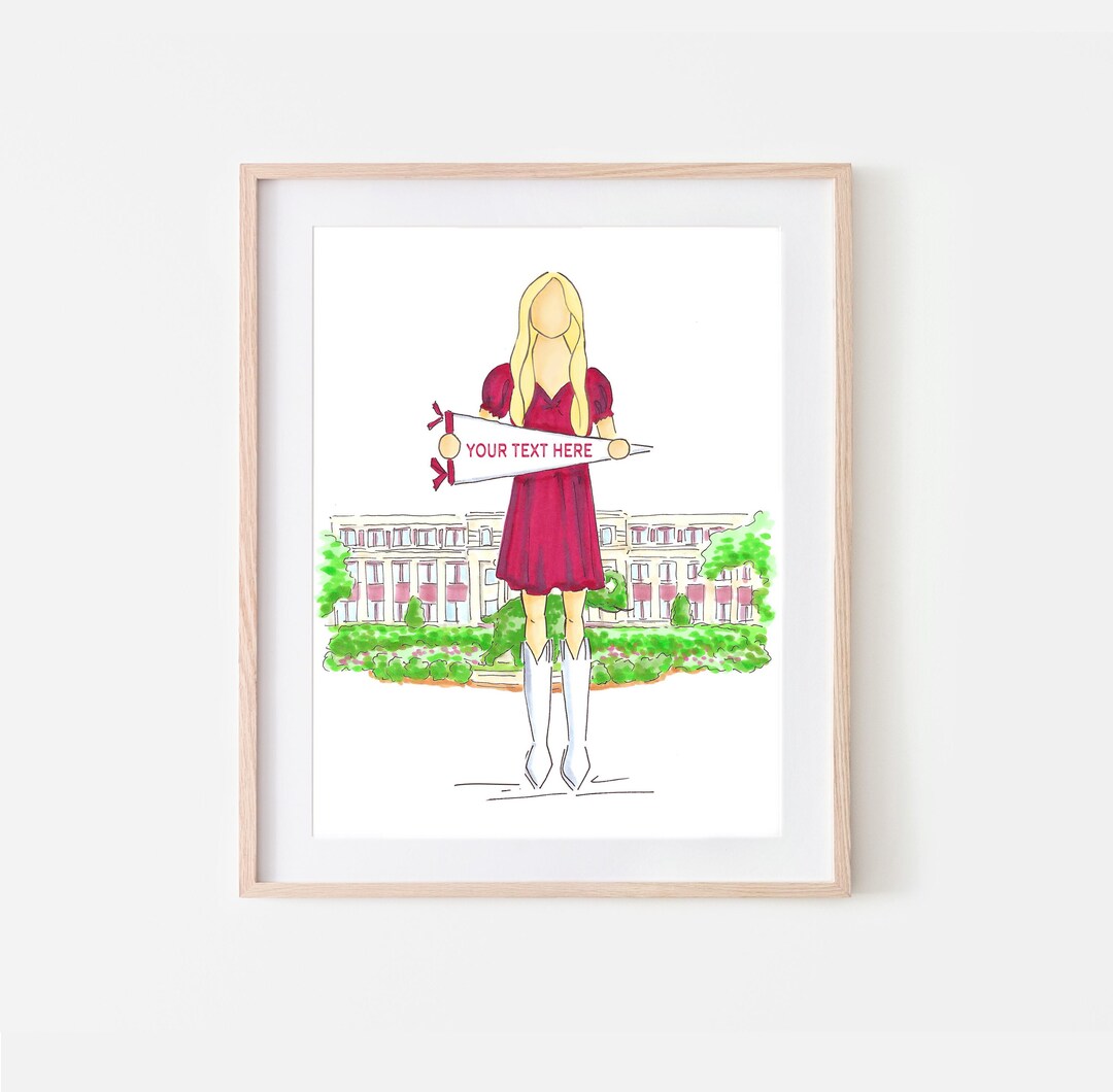 University of Alabama Gift for Graduation Art Print for Her Custom ...