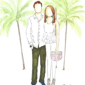 Custom Faceless Portrait Art Painting of Person Sketch Handmade ...