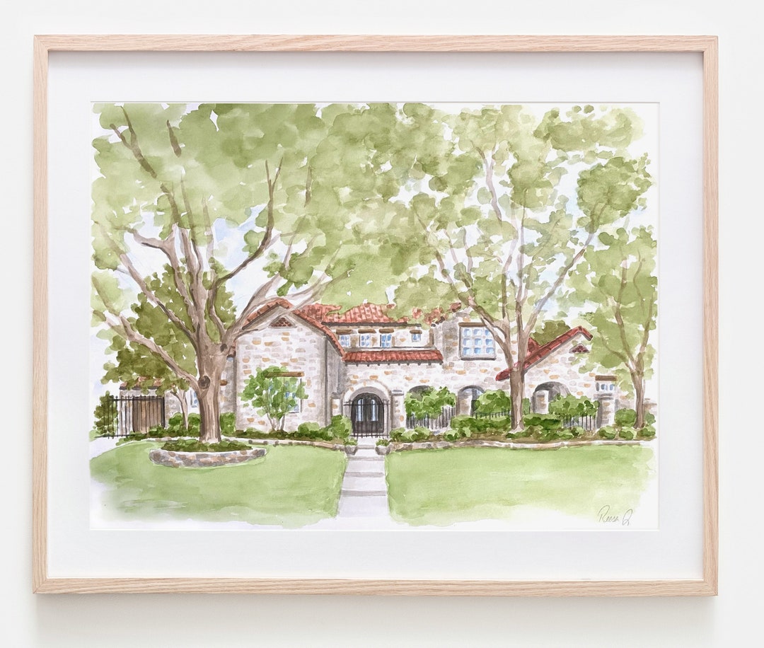 Hand Painted House Watercolor Original House Painting Custom - Etsy
