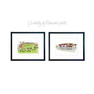 Reynolds Razorback Stadium Art Arkansas Graduation Gift UARK Gift ...