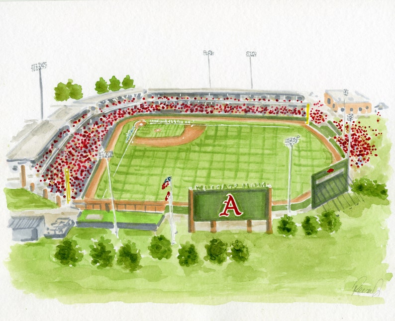 Reynolds Razorback Stadium Art Arkansas Graduation Gift UARK - Etsy