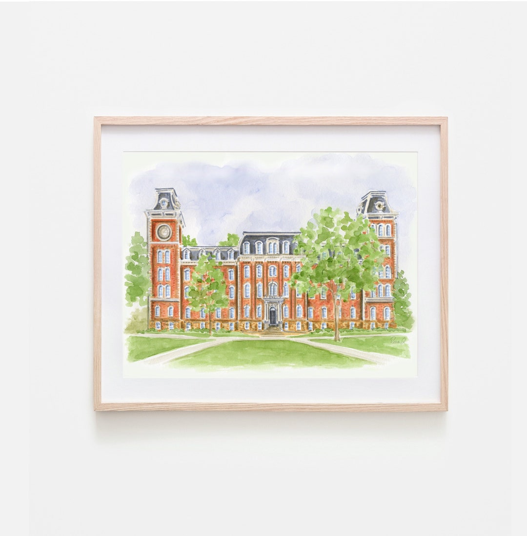 Old Main University of Arkansas Print Arkansas Art Graduation - Etsy