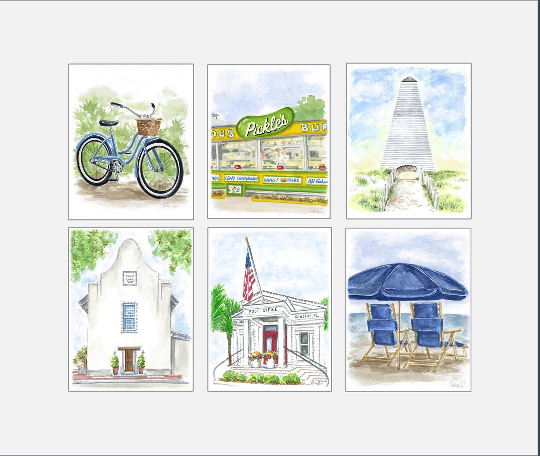 Set of 6 30A Art Prints Seaside Florida Painting Rosemary Beach ...