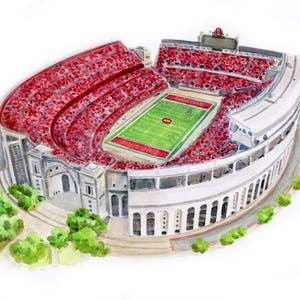Ohio Stadium Watercolor Artwork Ohio State Graduation Gift Buckeye Art ...