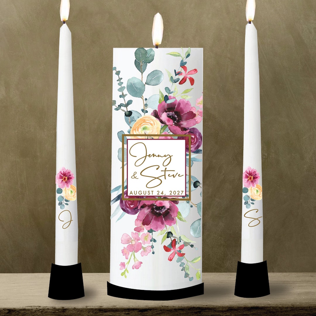 Unity Candle Wedding Set Personalize Wedding Bridal Shower Gift MULTI ...
