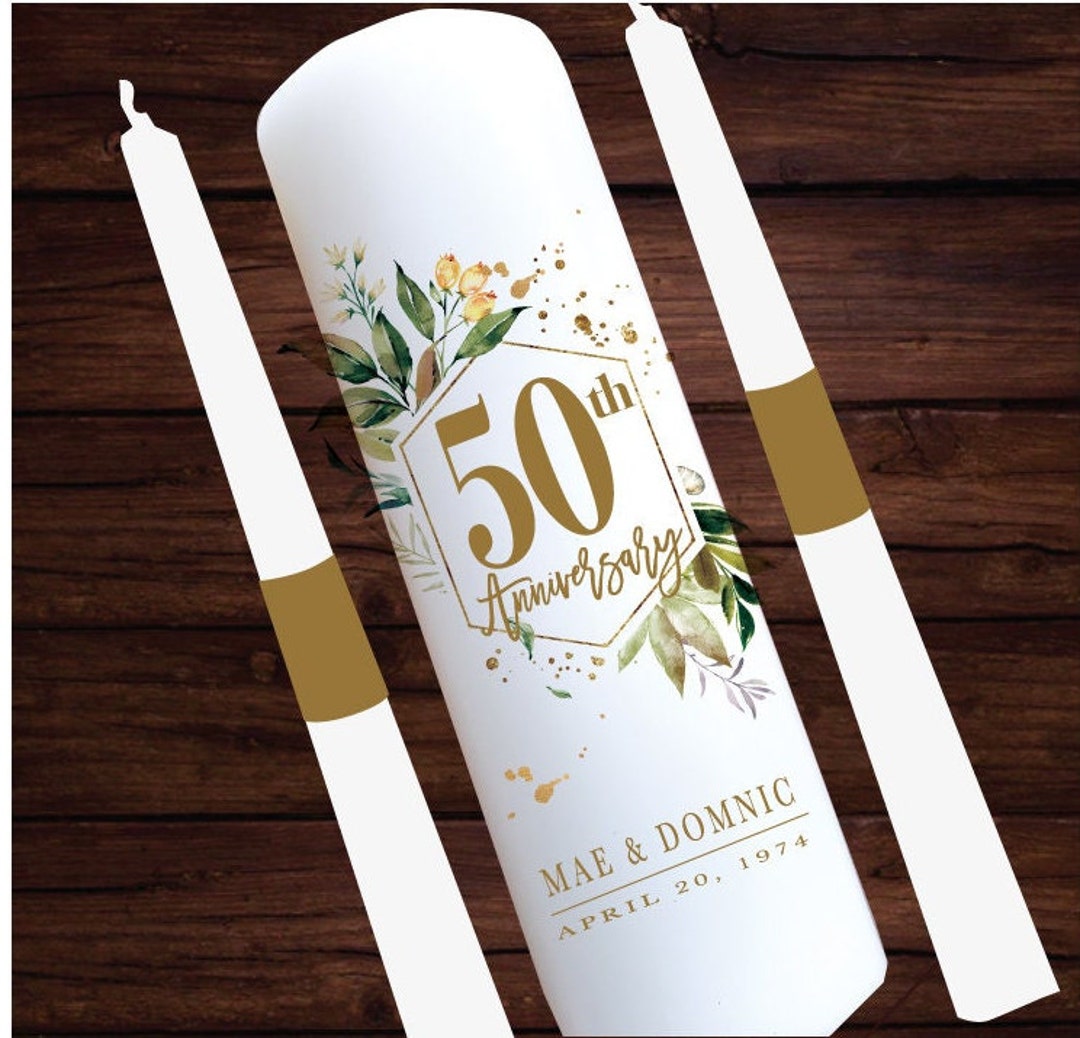 50th Anniversary Golden Personalize Custom Colors Gold - Etsy