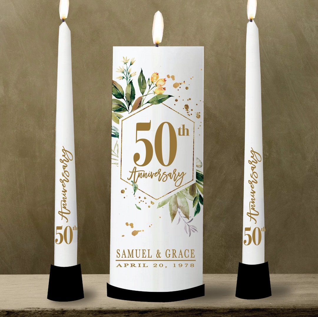 50th Anniversary Golden Personalize Custom Colors - Gold HOLDERS NOT ...