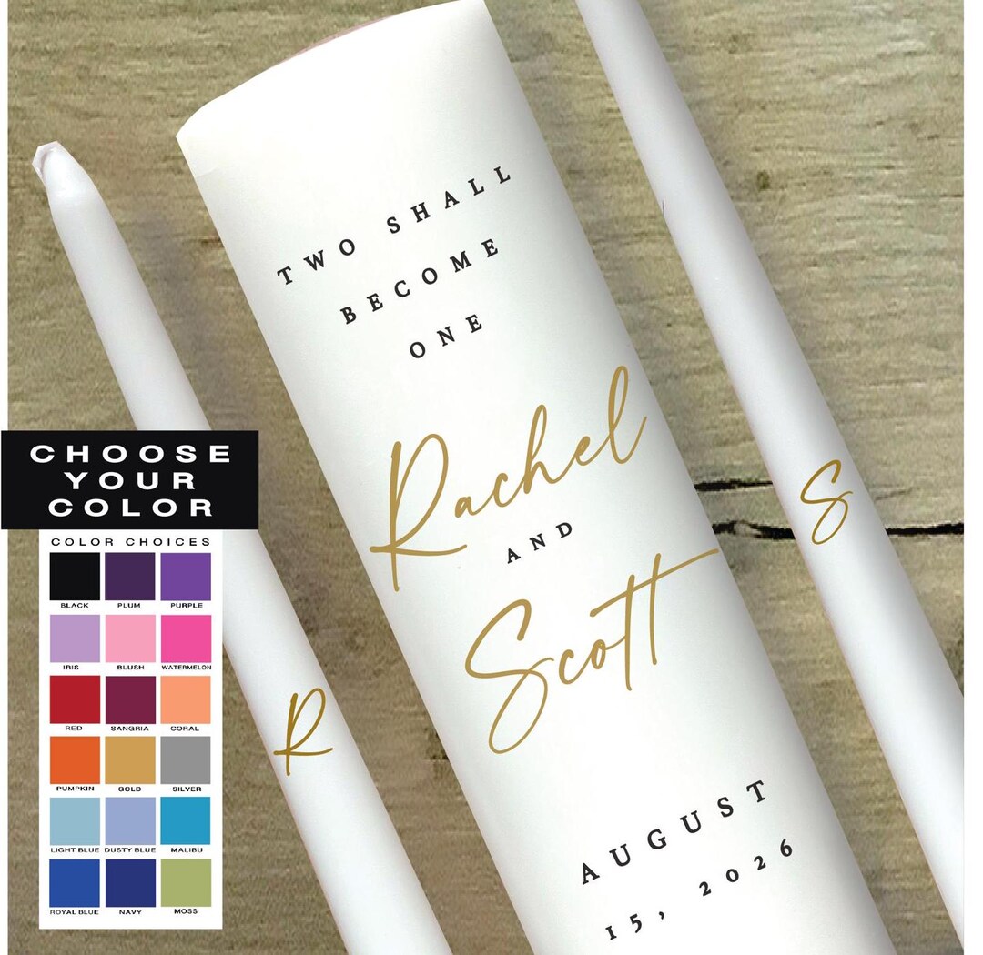 Simple Elegant Classic Unity Candle Script Weddings Personalize Custom ...