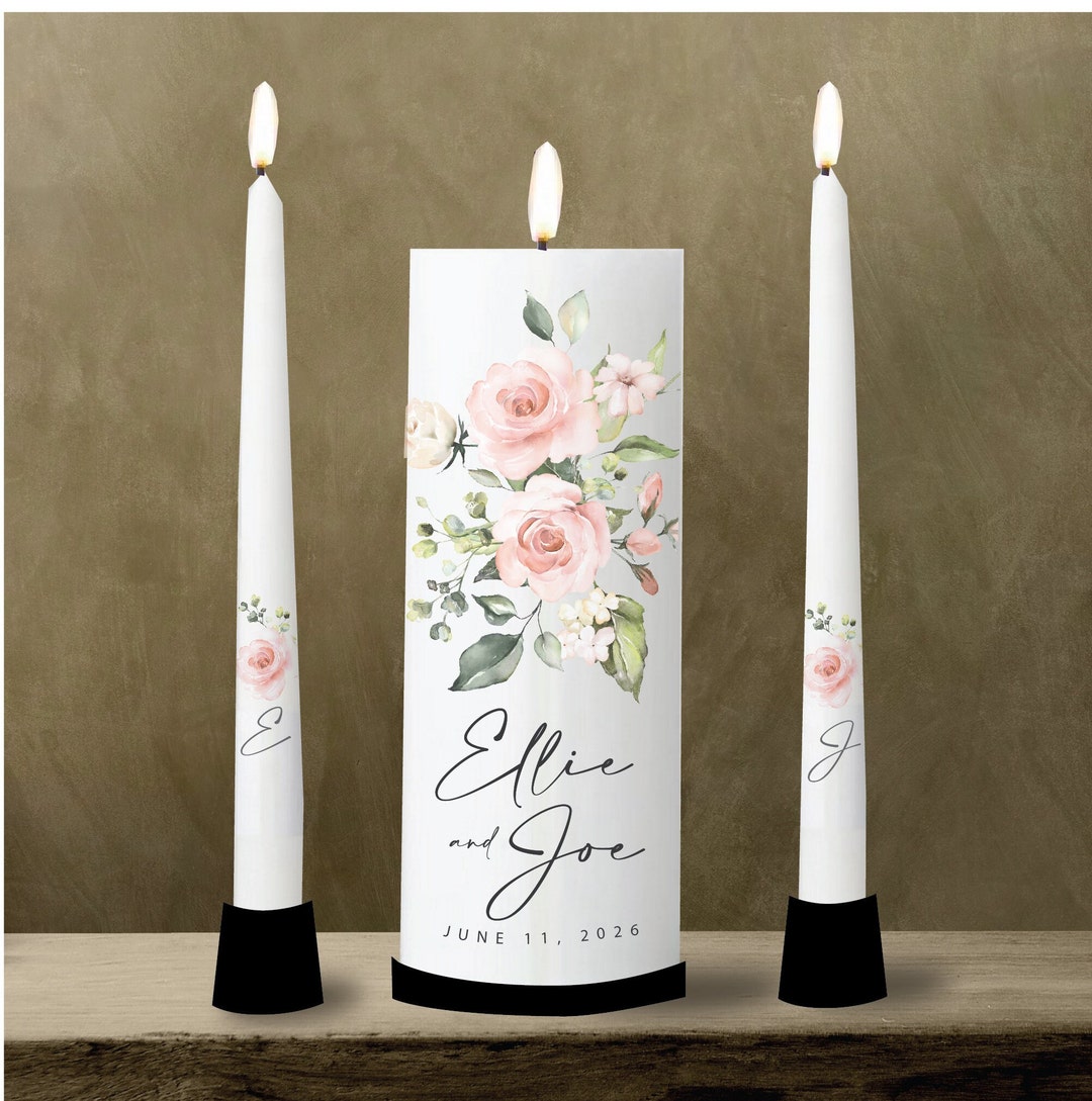Unity Candle Wedding Set Personalize Custom Bridal Shower - Etsy