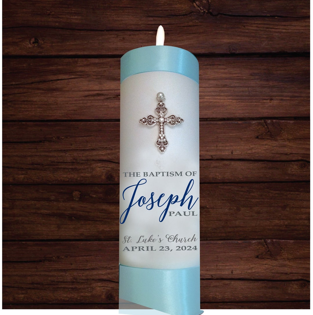 Christening Baptism Candle Personalize Custom Boy or Girl - Etsy