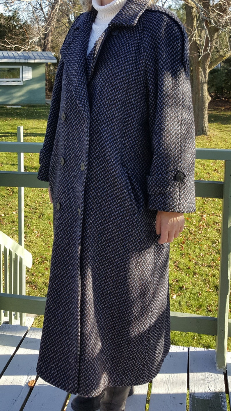 Vintage Tweed Long Wool Coat Size 12 Full Length Tweed Winter - Etsy Canada