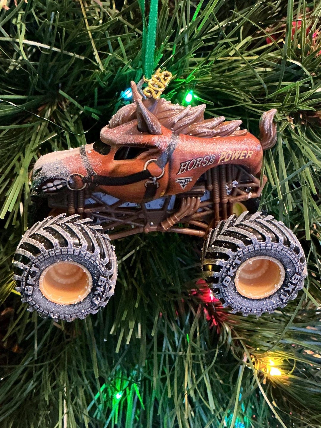 Monster Jam Custom Christmas Ornament Horse Power W/snow - Etsy