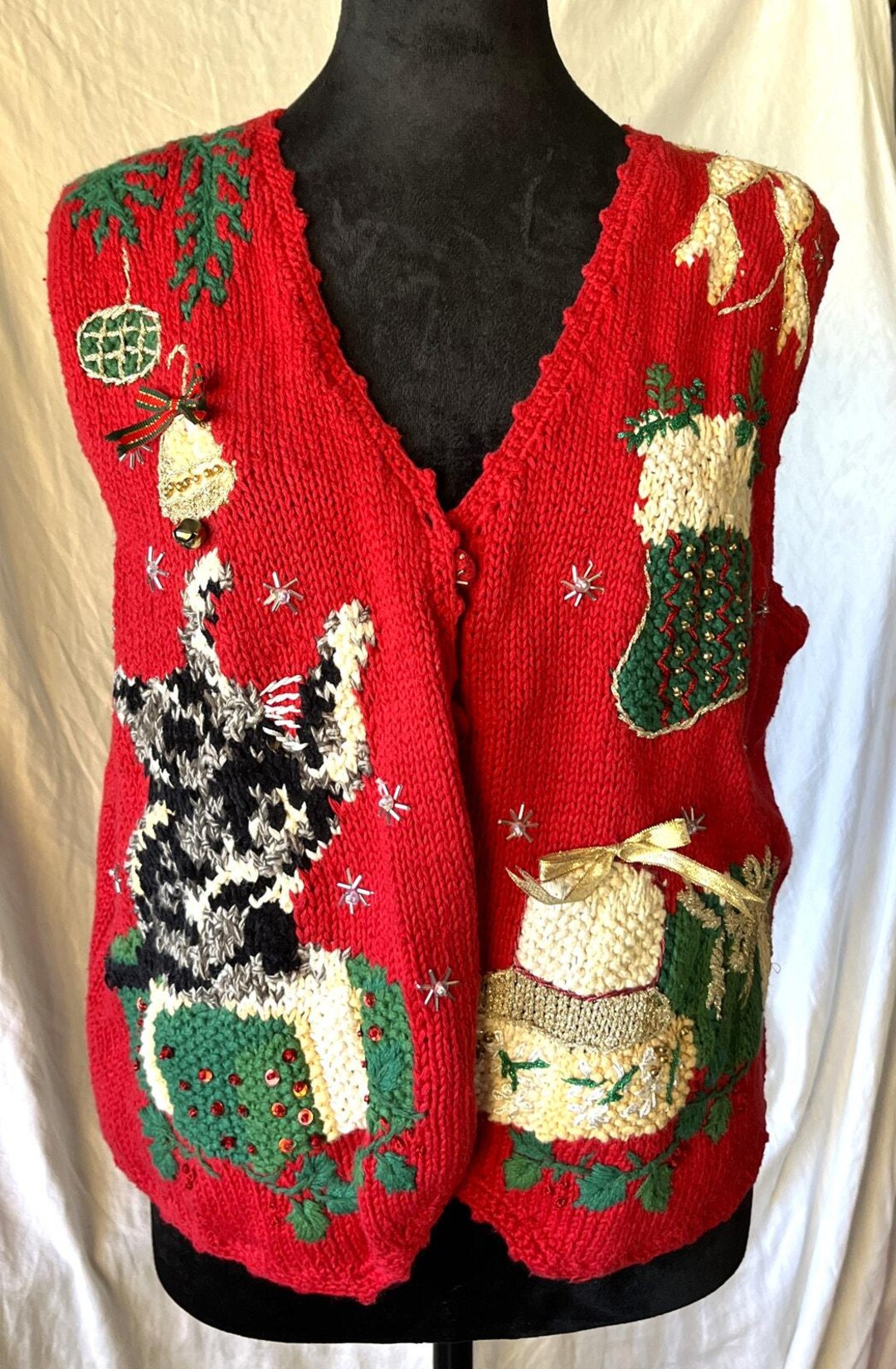 Vintage Tiara International Christmas Sweater Vest - Etsy