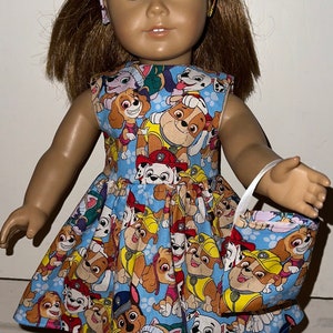 18 Inch Doll Blue Paw Patrol Dress With Headband and Purse Fits 18 ...
