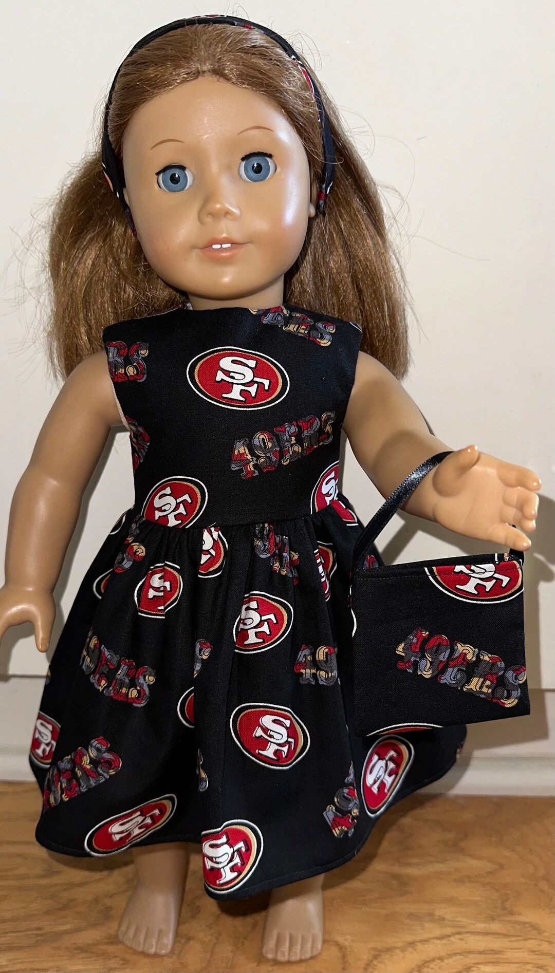 18 Inch Doll San Francisco 49ers NFL Football Dress With Headband and ...