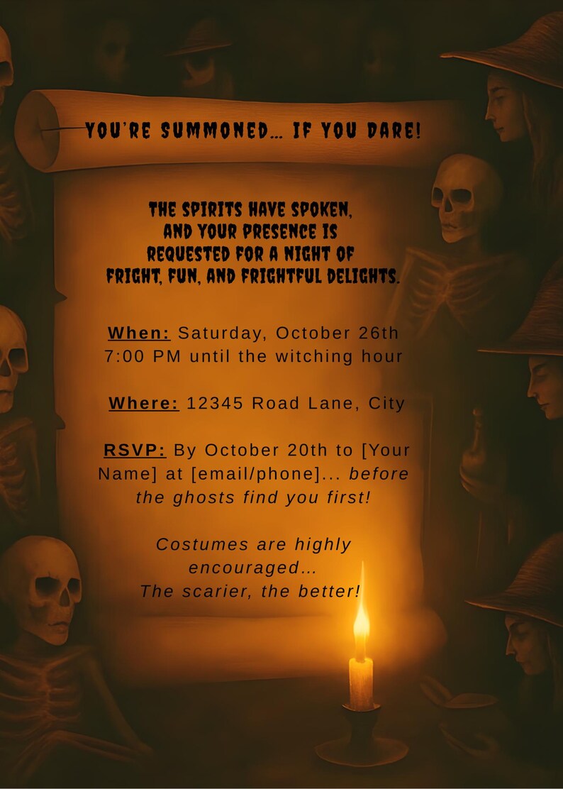 Editable & Instant Download! Spooky Halloween Party Invitation - Etsy