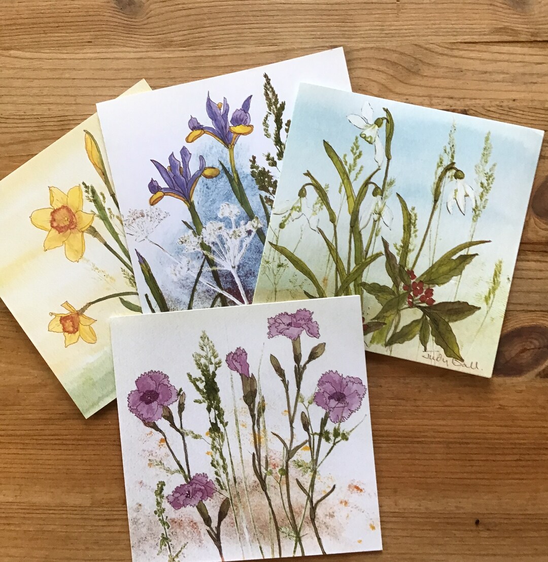 Pack of 4 Cards, B - Etsy