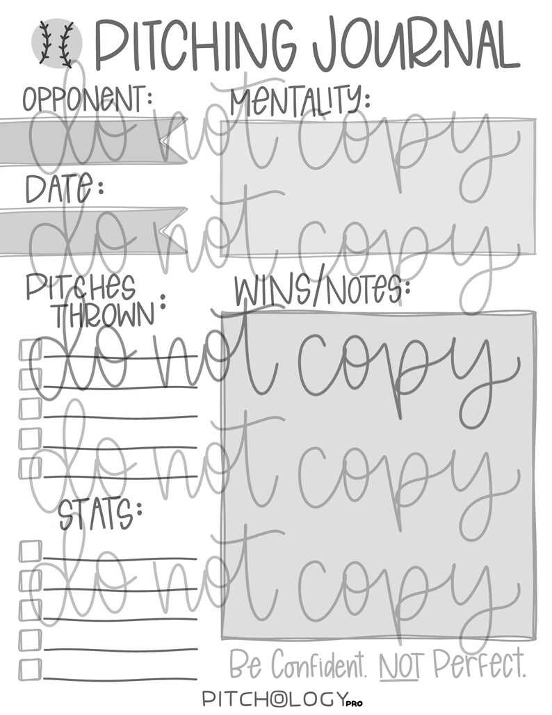 Softball Pitcher’s Journal - Mental Game & Pitching Stats Log Printable ...