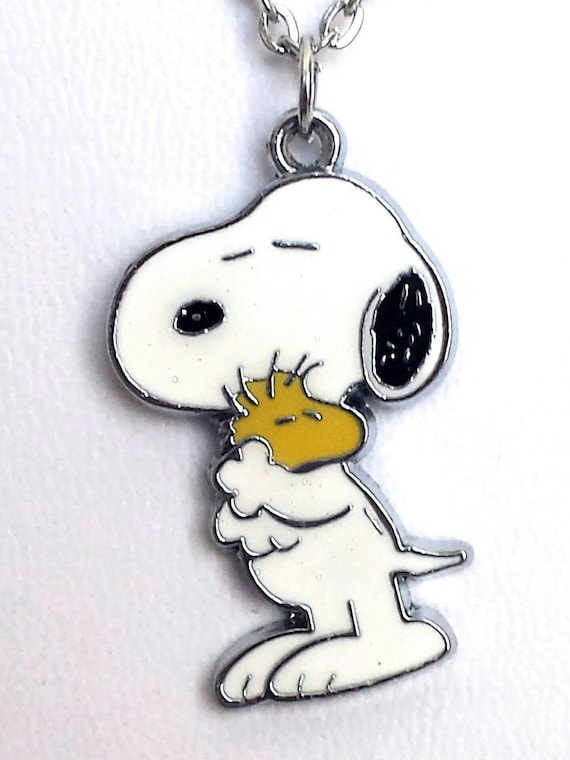 Snoopy Necklace Snoopy Jewelry Enamel and Tibetan Silver Charm - Etsy