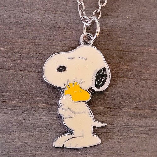 Snoopy Silver and Diamond Pendant Necklace - Etsy