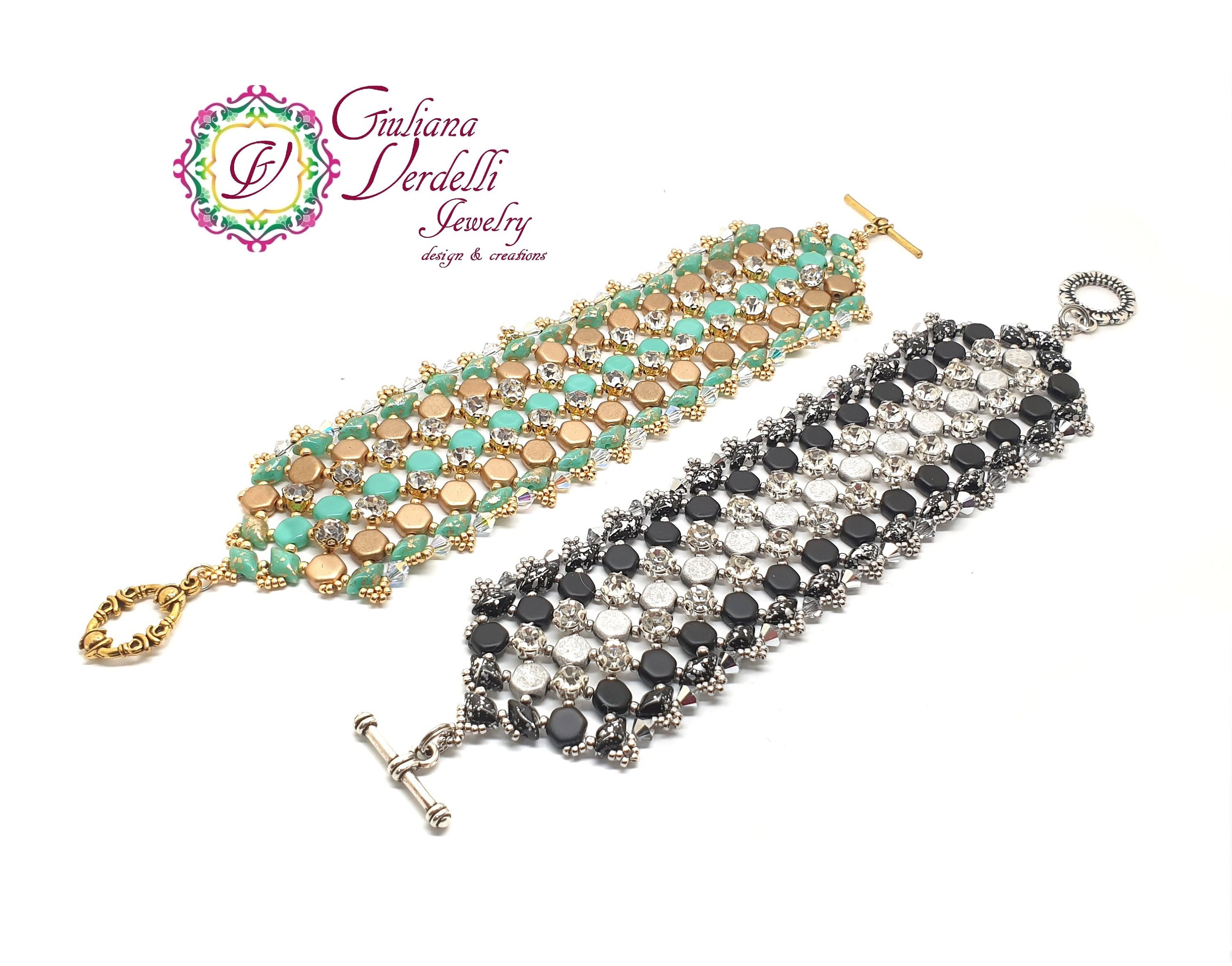 Tutorial to Create the Aladdin Bracelet, Double Version, With Honeycomb ...