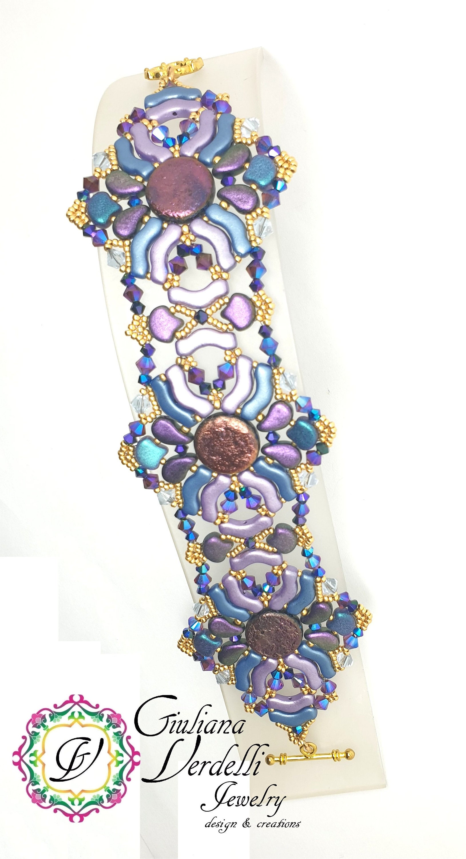 Khepri Bracelet TUTORIAL With Bridge Beads, Paisley Beads, Ginko Beads ...