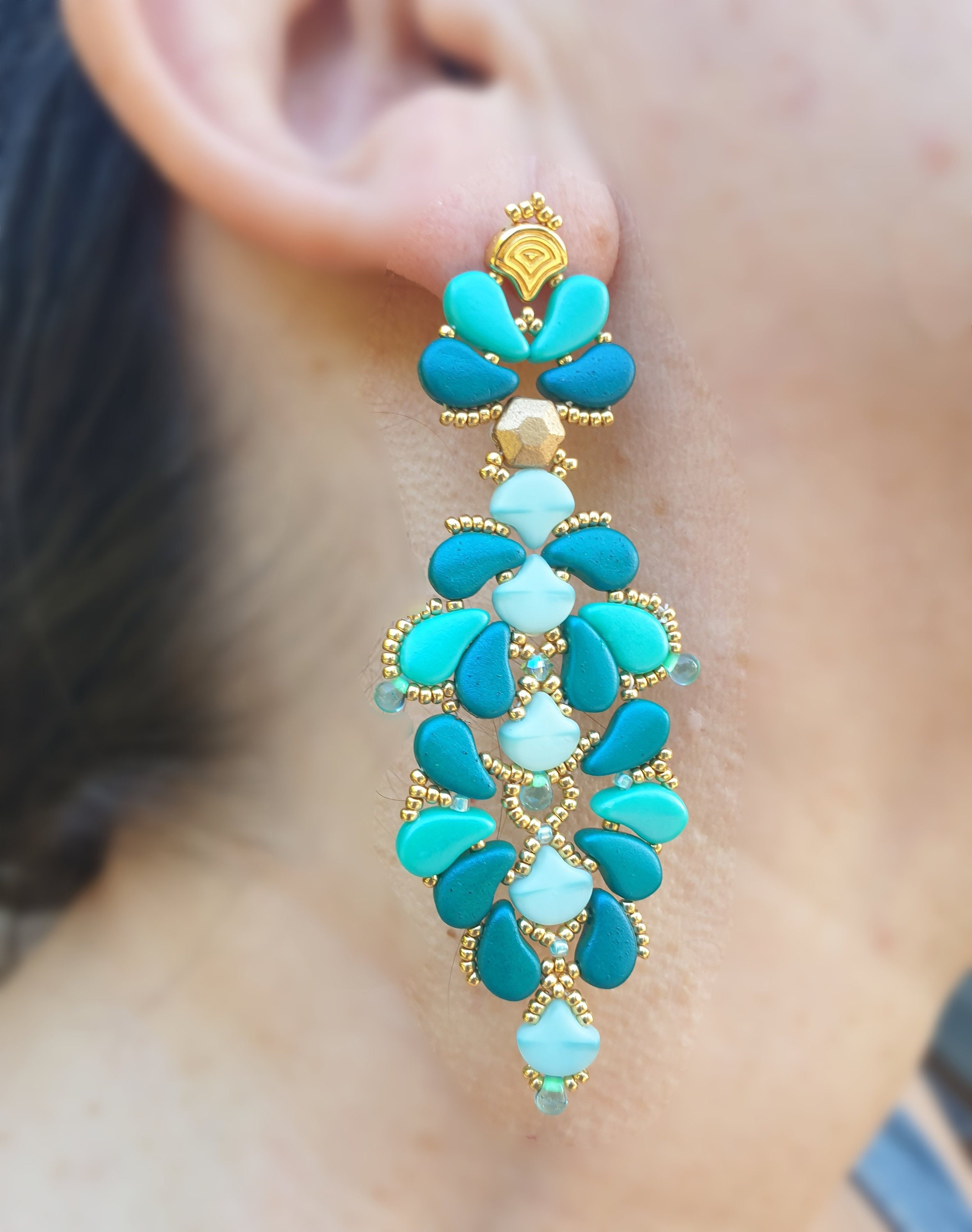 Belle Epoque Earrings TUTORIAL Double Version With Paisley, Ginko ...