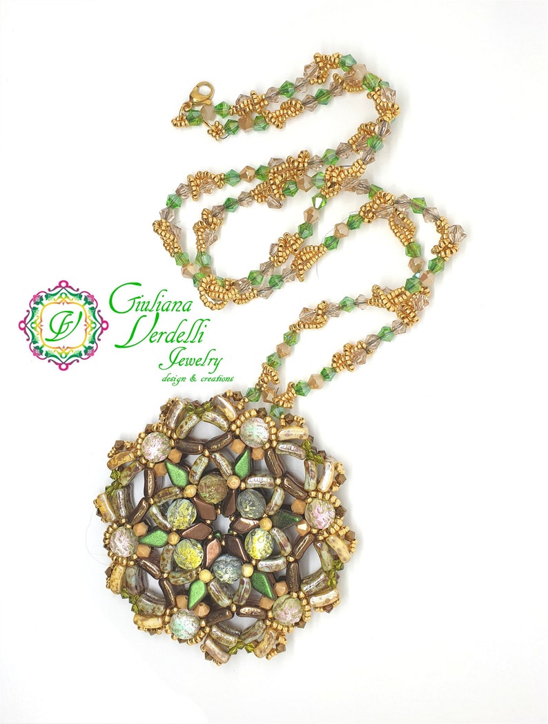 TUTORIAL for Double Sided Andromeda Pendant With Fixer Beads, Kite Beads, Drops, Cabochon ...
