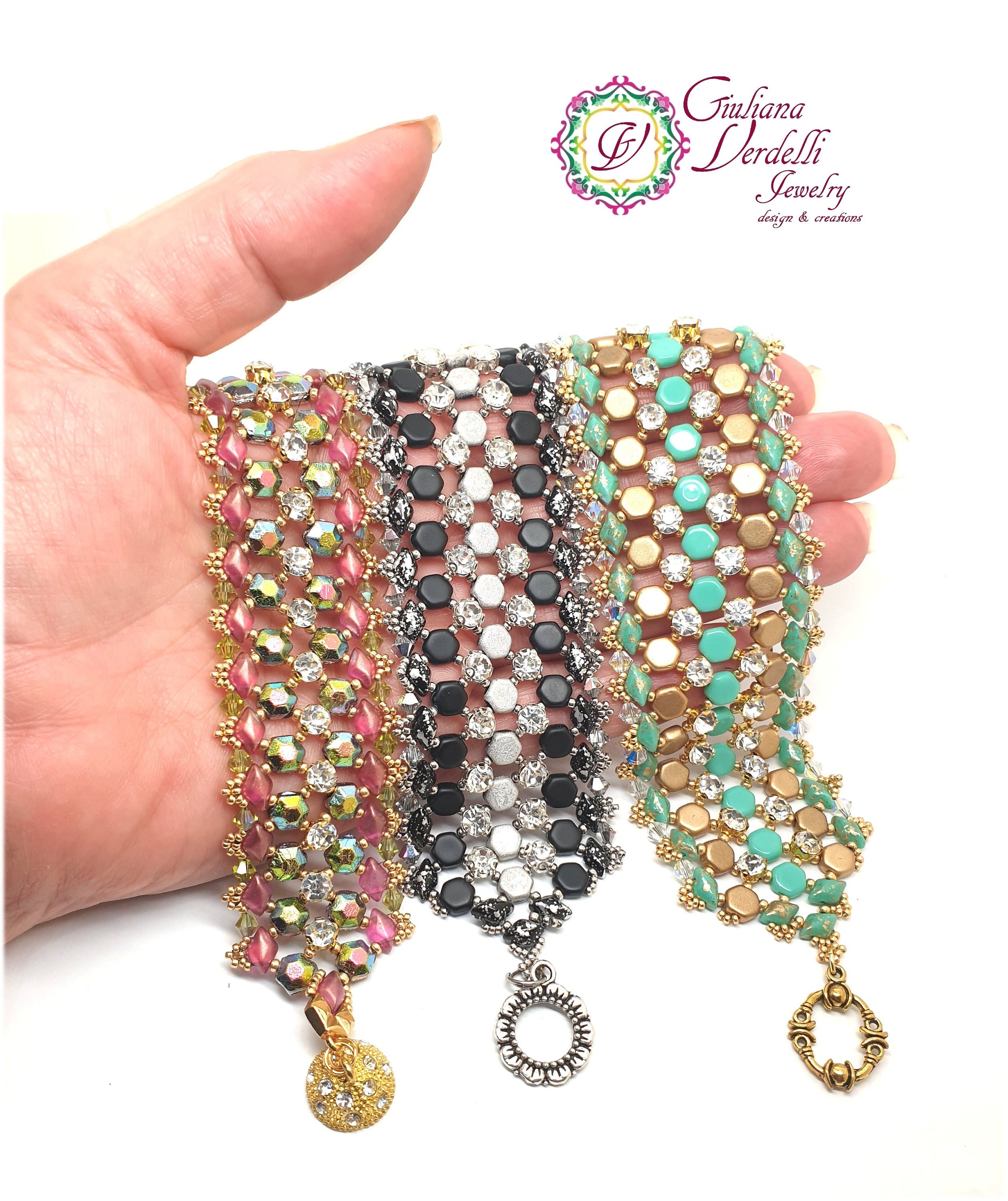 Tutorial to Create the Aladdin Bracelet, Double Version, With Honeycomb ...