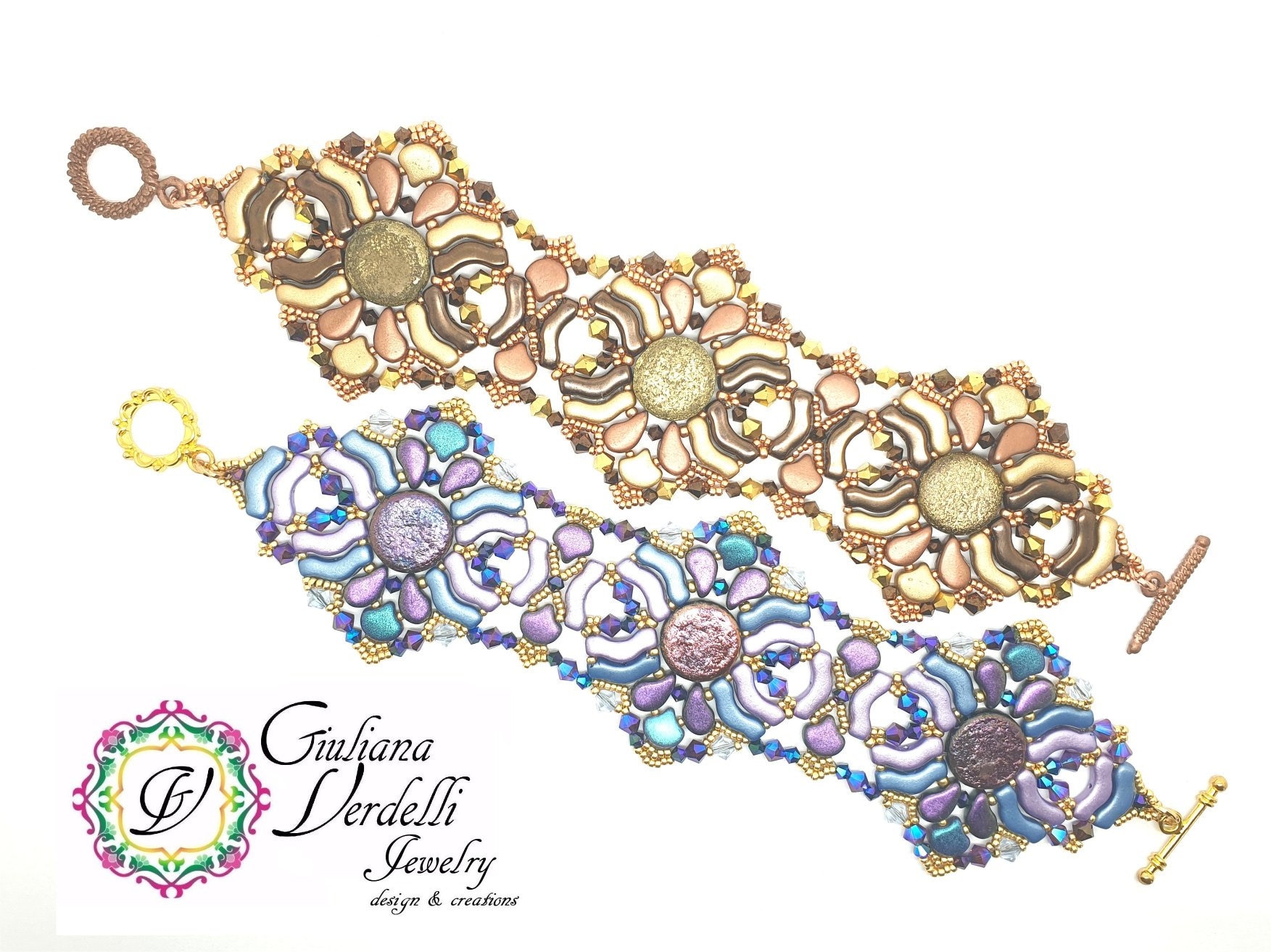 Khepri Bracelet TUTORIAL With Bridge Beads, Paisley Beads, Ginko Beads ...