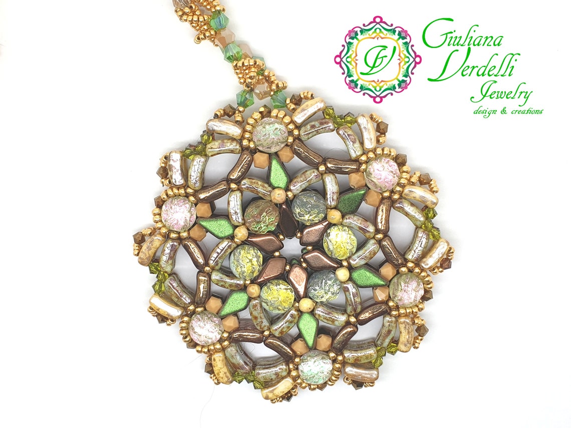 TUTORIAL for Double Sided Andromeda Pendant With Fixer Beads, Kite Beads, Drops, Cabochon ...