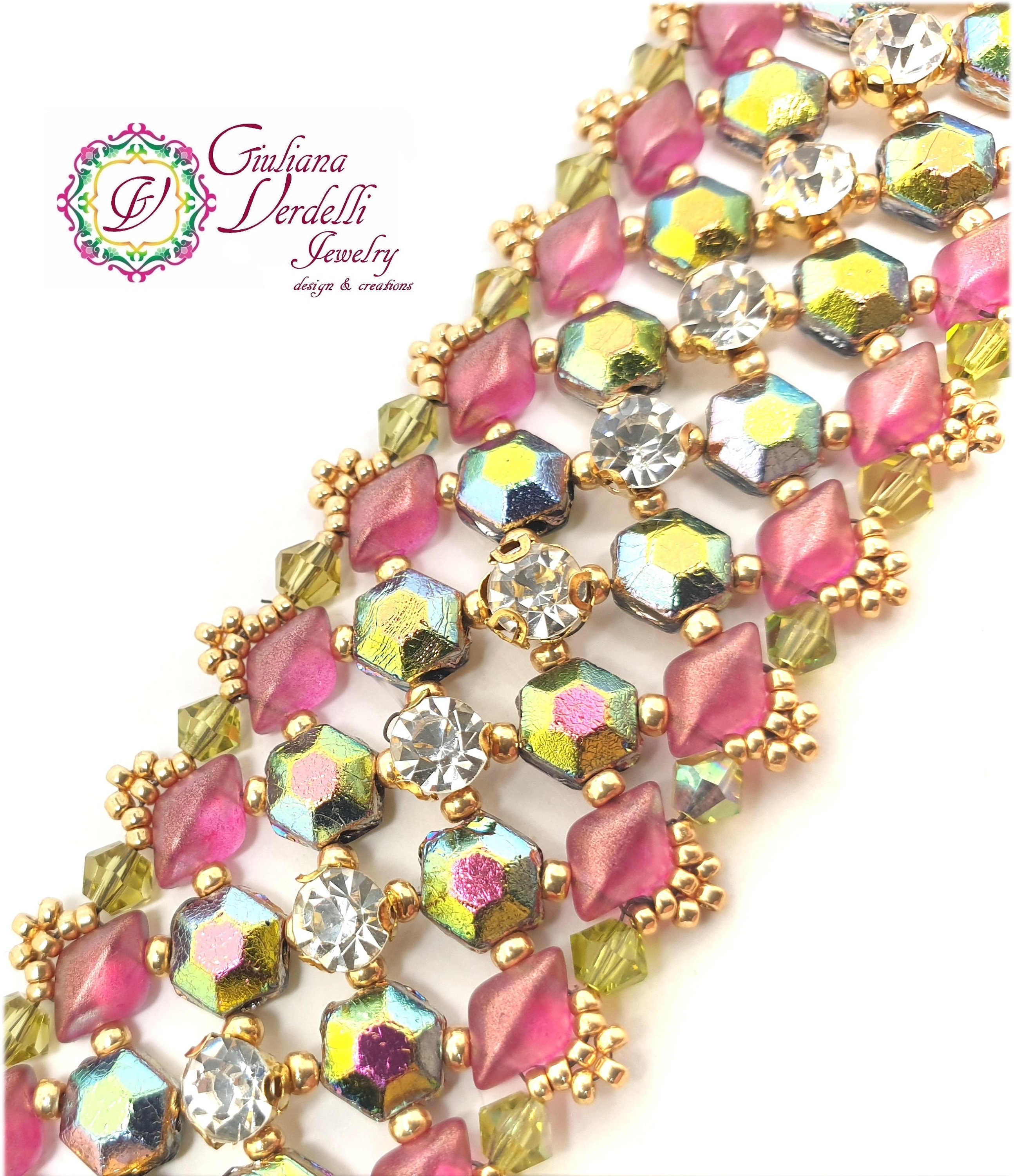 Tutorial to Create the Aladdin Bracelet, Double Version, With Honeycomb ...