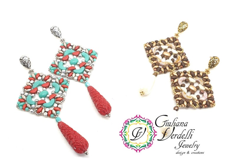 Galatea Set TUTORIAL bracelet and Earrings With Arcos, Minos, Kos, Samos, Superduo, Round Beads ...