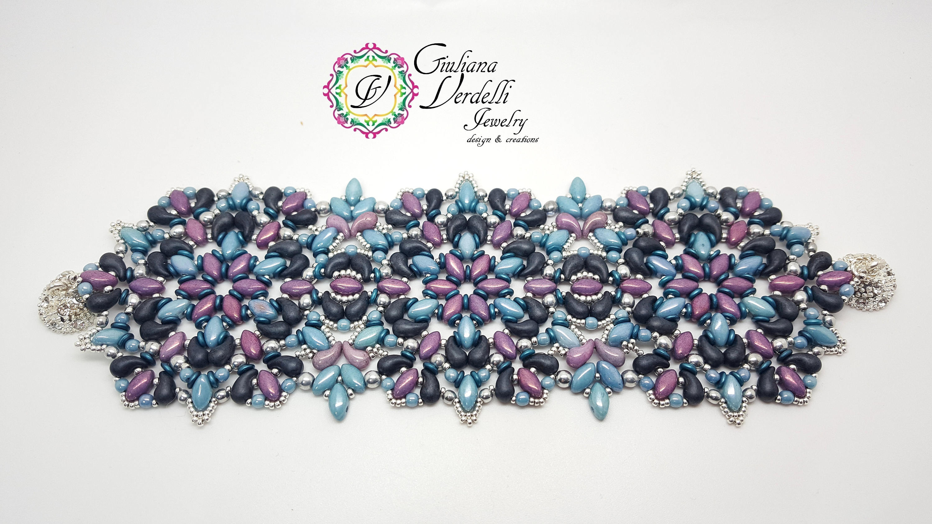 Iris Bracelet TUTORIAL With Iris Duo Beads, Zoliduo Beads, Round Beads ...