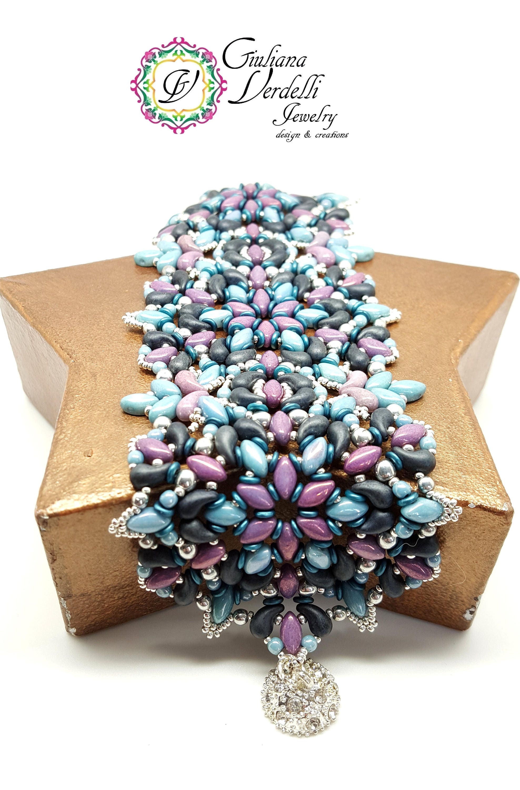 Iris Bracelet TUTORIAL With Iris Duo Beads, Zoliduo Beads, Round Beads ...