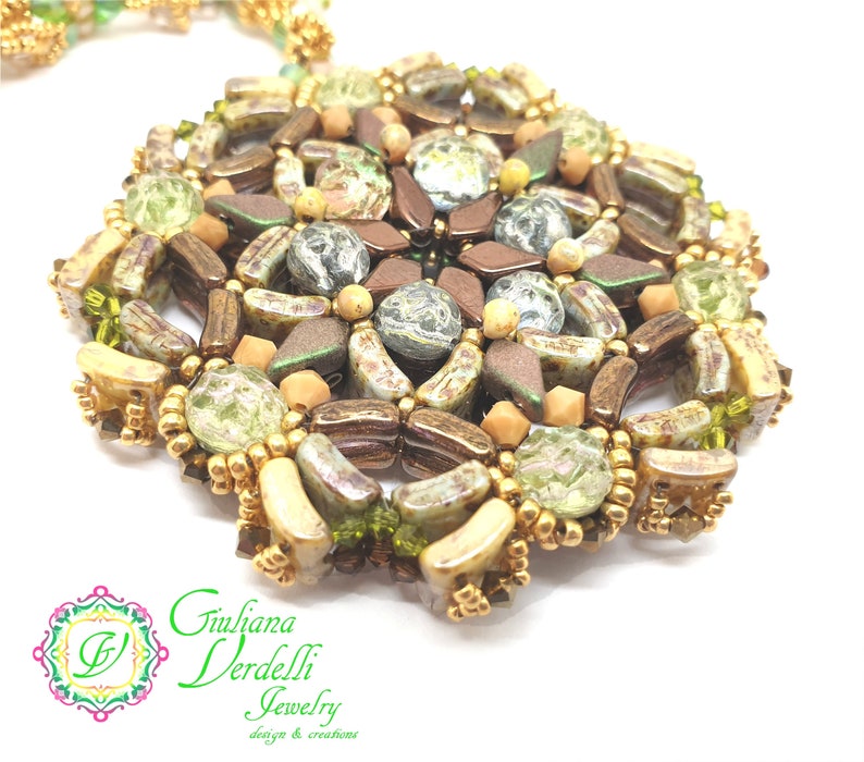 TUTORIAL for Double Sided Andromeda Pendant With Fixer Beads, Kite Beads, Drops, Cabochon ...